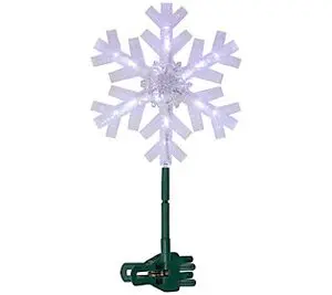 NORTHLIGHT 14.75' Clip-on Snowflake Tree Topper White Lights - One-color