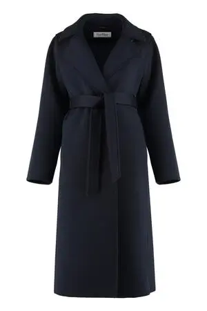 Max Mara Max Mara Wool Long Coat - Blue