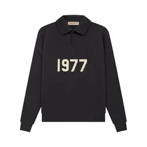 Fear Of God Knit Long-sleeve Polo 'iron - Black