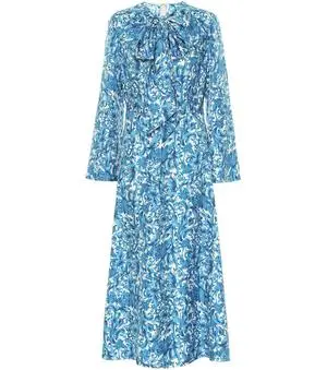 Valentino Garavani Printed Silk-twill Midi Dress