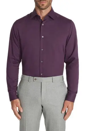 JACK VICTOR Aurelio Cotton & Silk Blend Dress Shirt