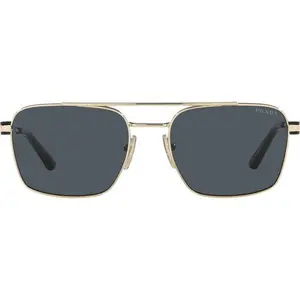 Prada 55mm Polarized Sunglasses - Pale Gold