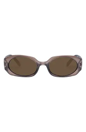 Le Specs Shebang 52mm Rectangular Sunglasses Champagne Shimmer