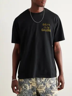 GALLERY DEPT. French Logo-print Cotton-jersey T-shirt - Black