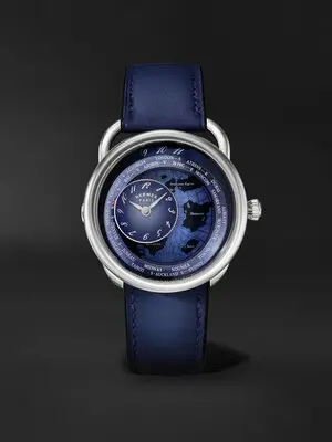 Hermès Arceau Le Temps Voyageur Automatic 38mm Watch - Blue