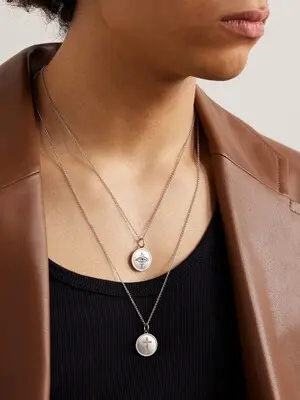 Jacquie Aiche White Gold Diamond Cross Pendant Necklace