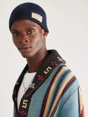 Ralph Lauren Logo-appliquéd Ribbed Cotton Beanie