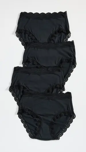 STRIPE & STARE High Rise Knickers 4 Pack - Black