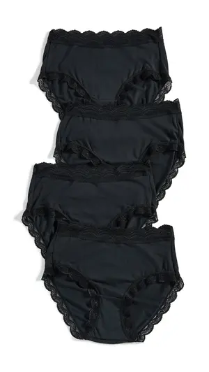 STRIPE & STARE High Rise Knickers 4 Pack - Black