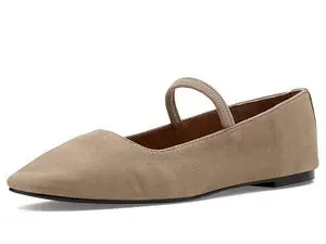 Madewell Suede Ballet Flats With Elastic Strap - Brown
