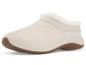 Merrell Suede Faux Fur Lined Clogs - Chalk