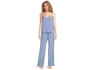 Eberjey The Tencel Modal Cami Pants Pajama Set Pajama Sets Duo Stripe Slate - Blue