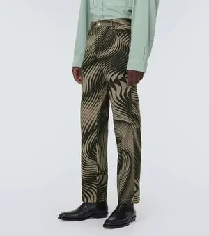 Dries Van Noten Cotton And Linen Wide-leg Pants