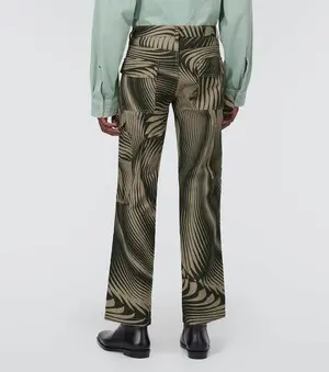 Dries Van Noten Cotton And Linen Wide-leg Pants