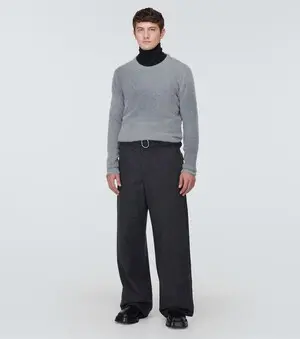 JIL SANDER Wide-leg Virgin Wool Pants