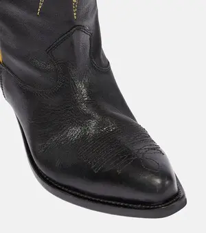 GOLDEN GOOSE Embroidered Leather Cowboy Boots
