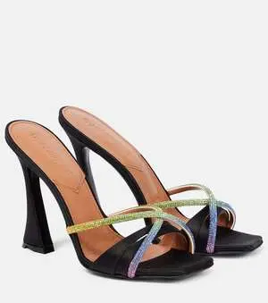 D'ACCORI Lust Embellished Satin Mules