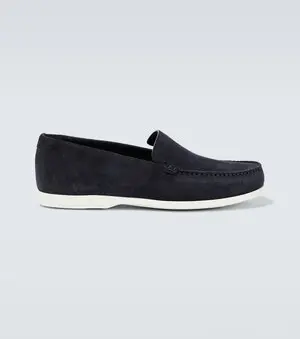 Manolo Blahnik Monaco Suede Loafers - Blue