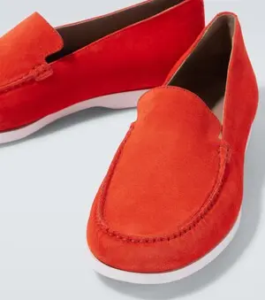 Manolo Blahnik Monaco Suede Loafers - Red