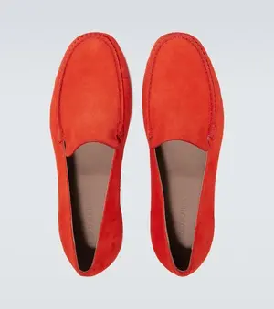 Manolo Blahnik Monaco Suede Loafers - Red