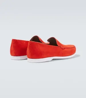 Manolo Blahnik Monaco Suede Loafers - Red