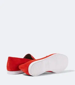Manolo Blahnik Monaco Suede Loafers - Red