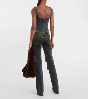 Blumarine Low-rise Denim Cargo Pants