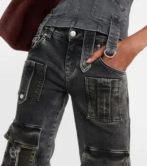 Blumarine Low-rise Denim Cargo Pants