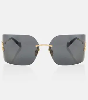Miu Miu Logo Rectangle Sunglasses - Grey