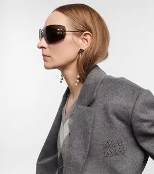 Miu Miu Logo Rectangle Sunglasses
