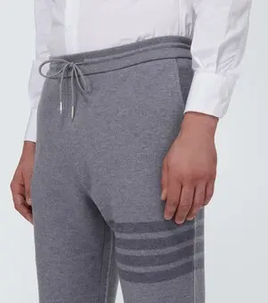 Thom Browne 4-bar Wool-blend Sweatpants - Grey