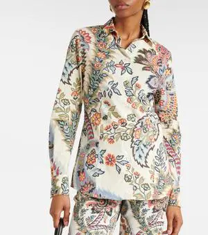 Etro Floral Cotton-blend Shirt - Multicoloured