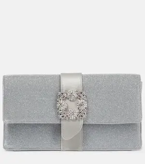 Manolo Blahnik Capri Embellished Clutch - Metallic