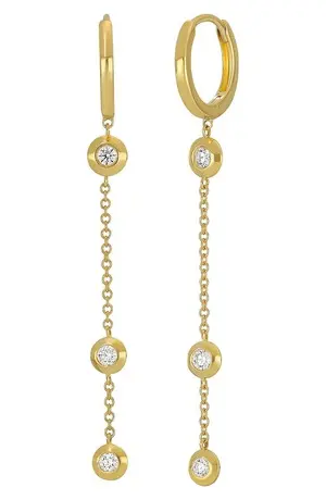 Bony Levy Monaco Diamond Drop Hoop Earrings