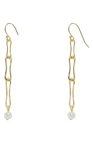 Argento Vivo Freshwater Pearl Drop Earrings - Gold