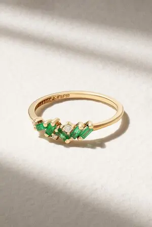 SUZANNE KALAN Frenzy Emerald And Diamond 18-karat Ring - Gold