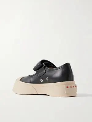 Marni Pablo Leather Mary Jane Platform Sneakers - Black
