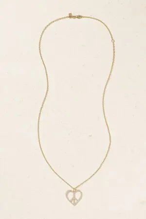 SYDNEY EVAN Peace Heart Xl Diamond Necklace