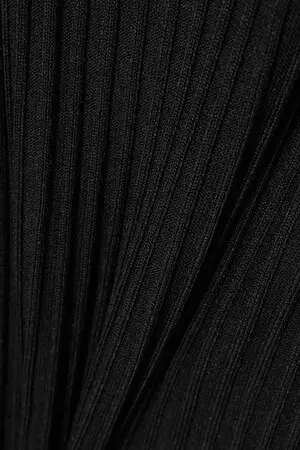 GANNI Fringed Ribbed-knit Mini Dress