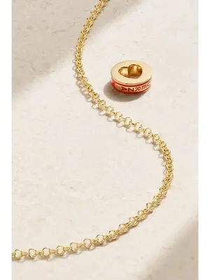 FOUNDRAE Strength Heart Beat 18-karat Enamel Necklace