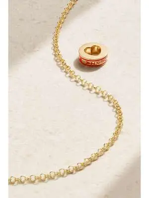 FOUNDRAE Strength Heart Beat 18-karat Enamel Necklace