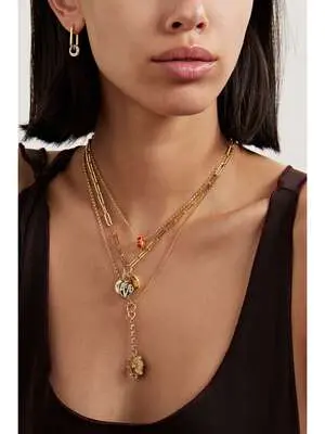 FOUNDRAE Strength Heart Beat 18-karat Enamel Necklace