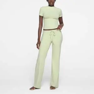 SKIMS Cotton Jersey Straight Leg Pant - Pistachio