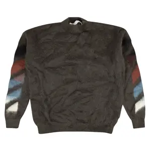 Off-White Diag Brush Mohair Crewneck