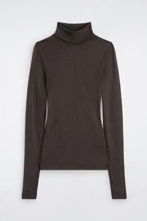 Cos Merino Wool Turtleneck Top - Brown