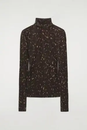 Cos Merino Wool Turtleneck Top - Brown