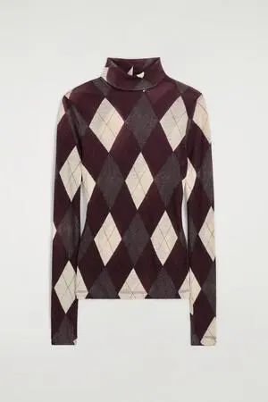Cos Merino Wool Turtleneck Top - Multicolor