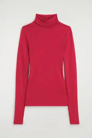 Cos Merino Wool Turtleneck Top - Red