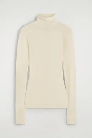 Cos Merino Wool Turtleneck Top - White