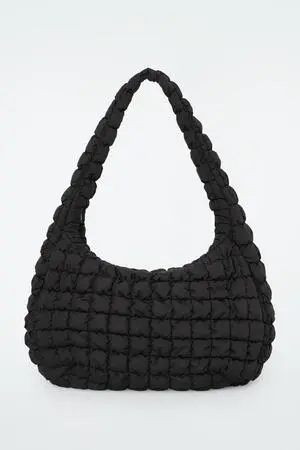 Cos Quilted Oversized Crossbody Bag - Black
